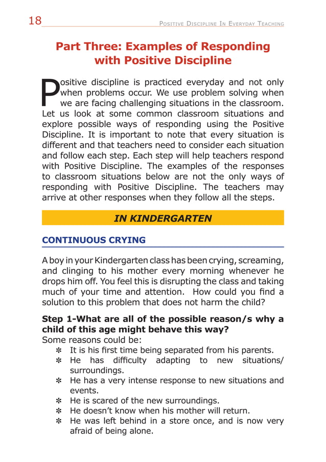Positive Discipline in Everyday Teaching Primer | PDF | Parenting ...