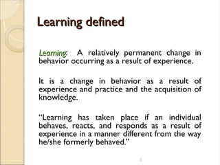 PDEU - Learning.ppt organization behaviour | PPT