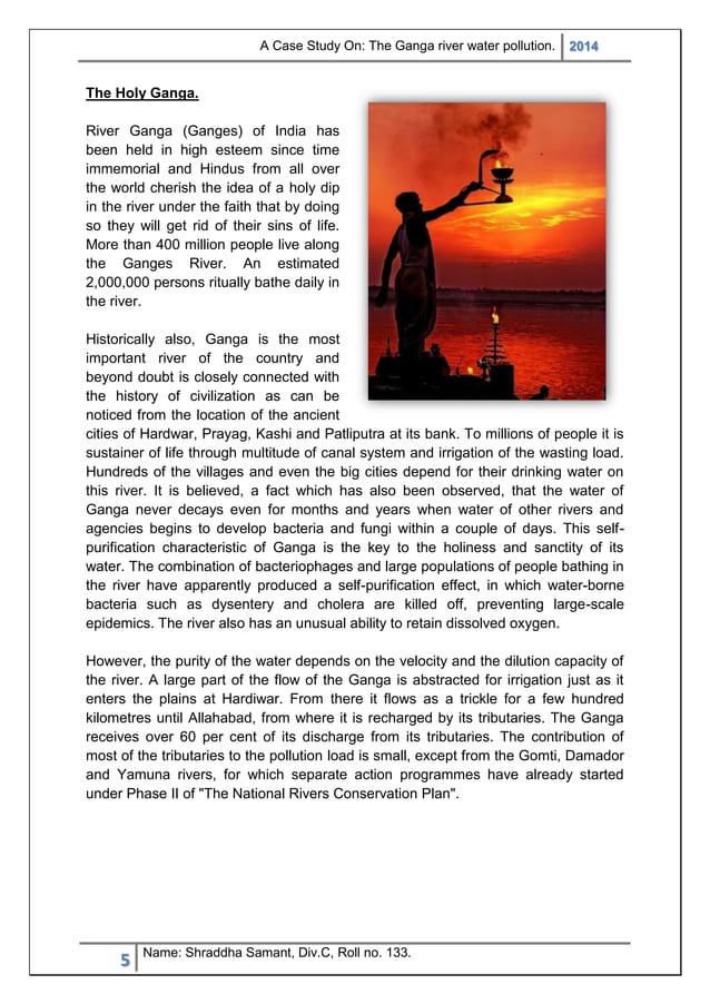 Case study on: Ganga water pollution | PDF