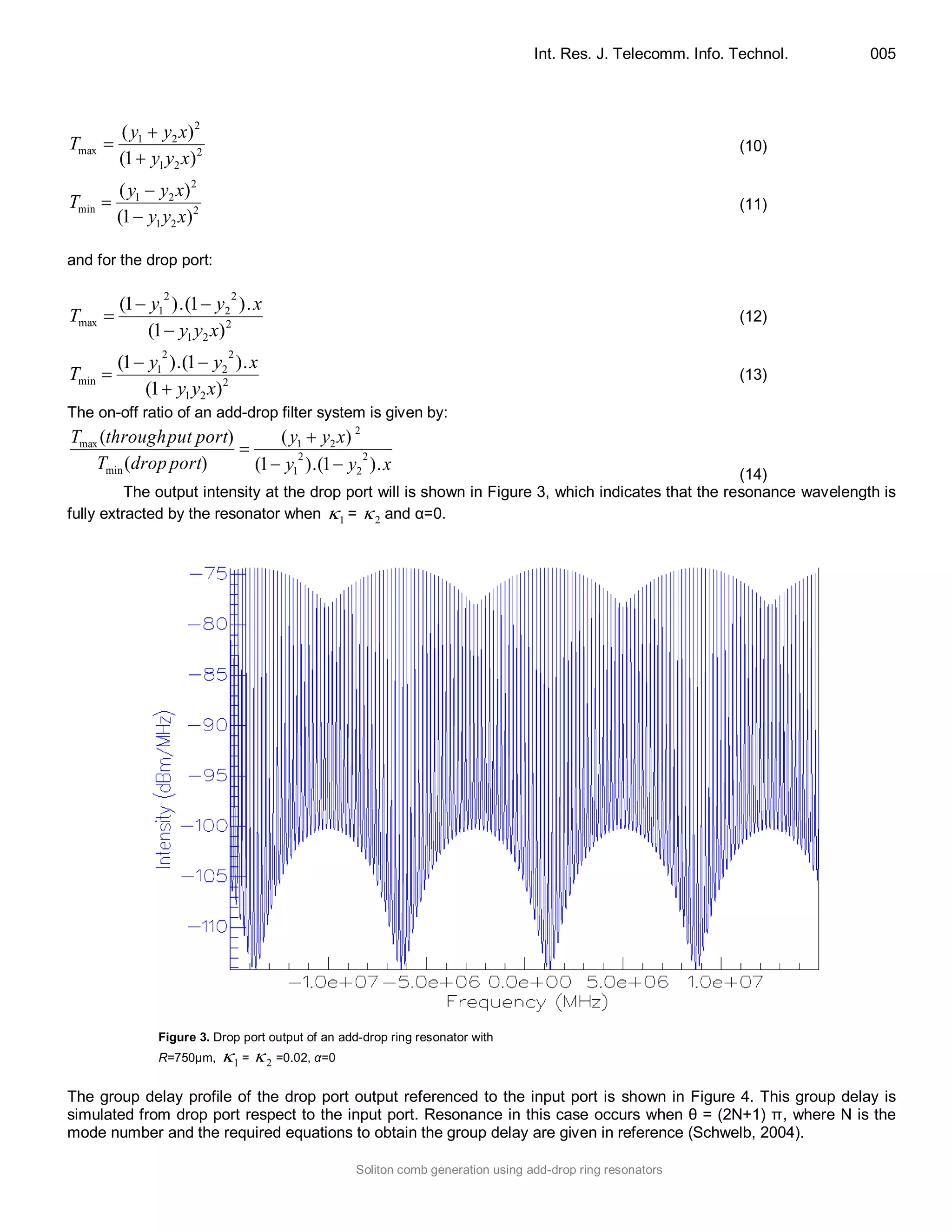 Soliton comb generation using add-drop ring resonators | PDF