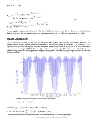Soliton comb generation using add-drop ring resonators | PDF