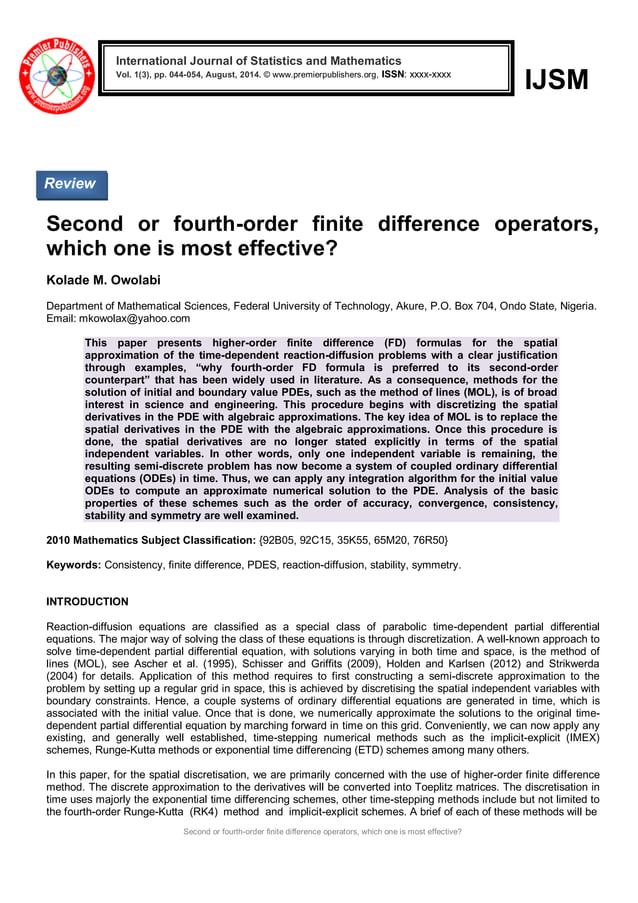 Second or fourth-order finite difference operators, which one is most ...