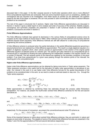 Second or fourth-order finite difference operators, which one is most effective? | PDF ...