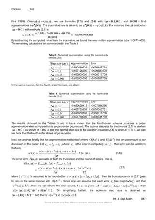 Second or fourth-order finite difference operators, which one is most effective? | PDF ...
