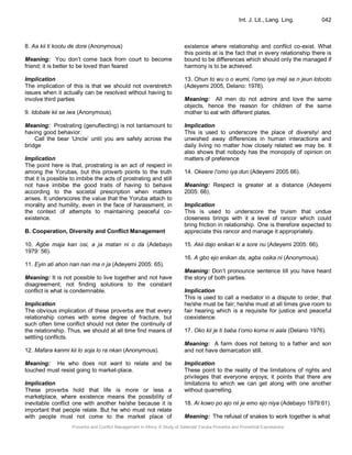 Proverbs and conflict management in Africa: A study of selected Yoruba ...