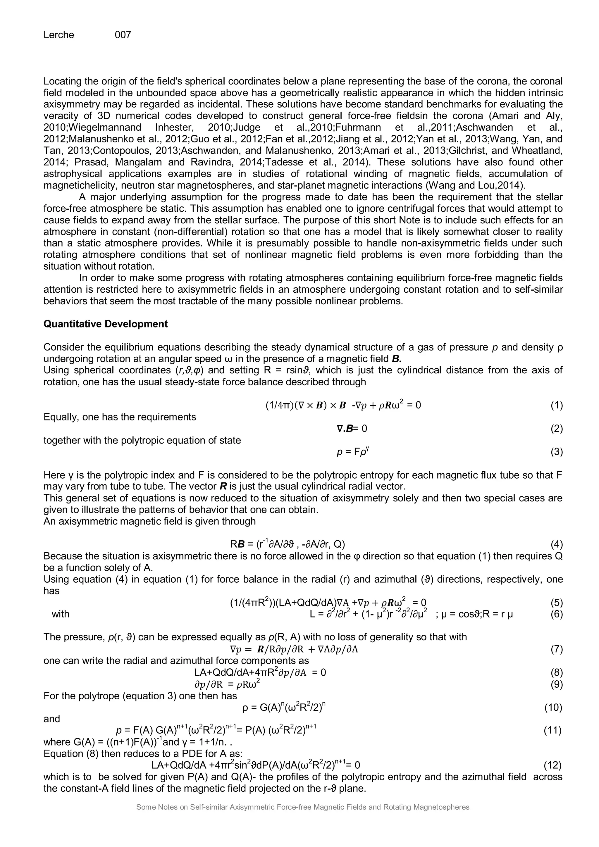 Some Notes on Self-similar Axisymmetric Force-free Magnetic Fields and ...