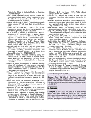 Correlation and path coefficients analysis studies among yield and ...