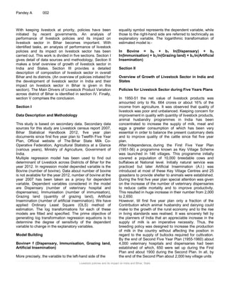 Livestock Policies and its Impact on India and Bihar, State | PDF