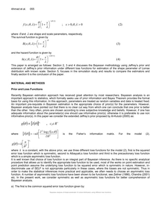 Bayesian analysis of shape parameter of Lomax distribution using different loss functions | PDF