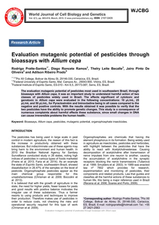 Evaluation mutagenic potential of pesticides through bioassays with ...