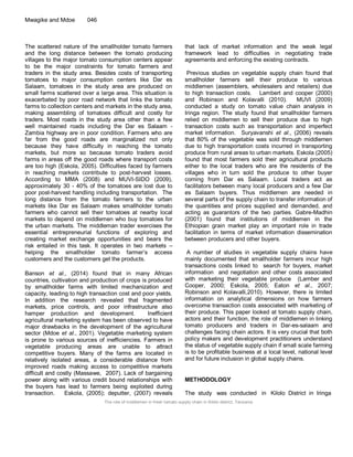 The role of middlemen in fresh tomato supply chain in Kilolo district ...