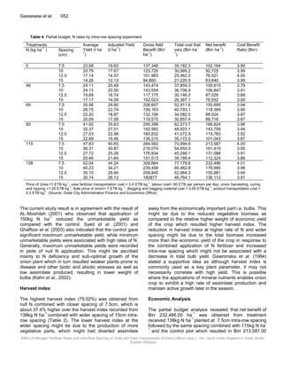 Effect of nitrogen fertilizer rates and intra-row spacing on yield and ...