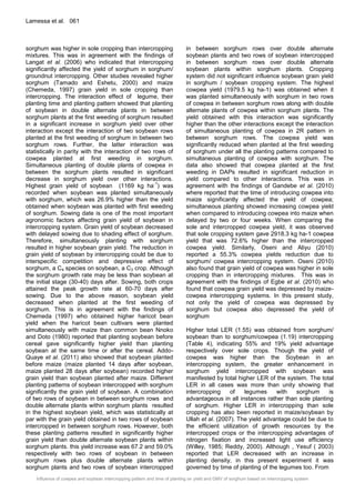 Influence of cowpea and soybean intercropping pattern and time of ...