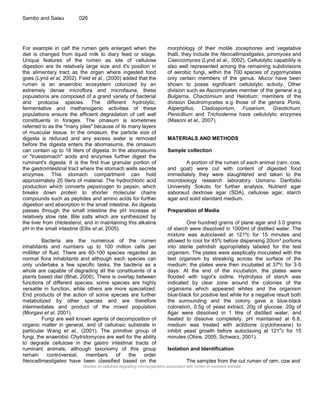Studies on cellulose degrading microorganisms associated with rumen of ...