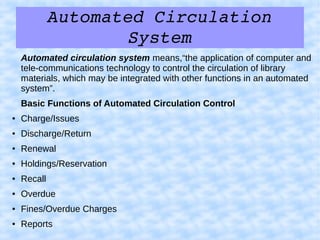 Library Automation in Circulation | PDF