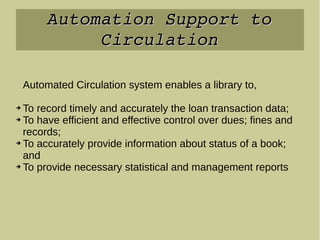 Library Automation in Circulation | PDF