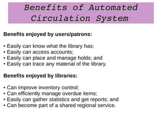 Library Automation in Circulation | PDF