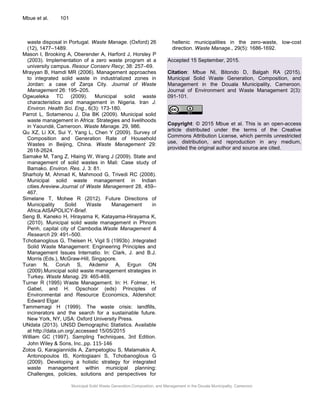 Municipal solid waste generation, composition, and management in the ...