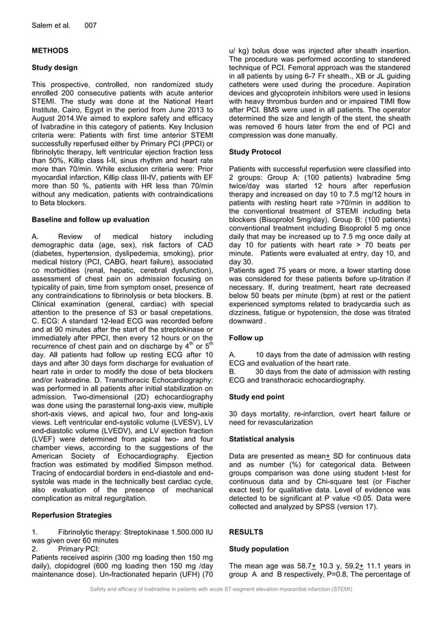 Safety and efficacy of Ivabradine in patients with acute ST-segment elevation myocardial ...