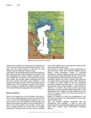 A synoptic/statistical analysis of dense fog event near the Caspian Sea | PDF | Weather | Science