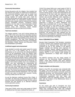 Alternate livelihood income plan for vulnerability reduction through ...