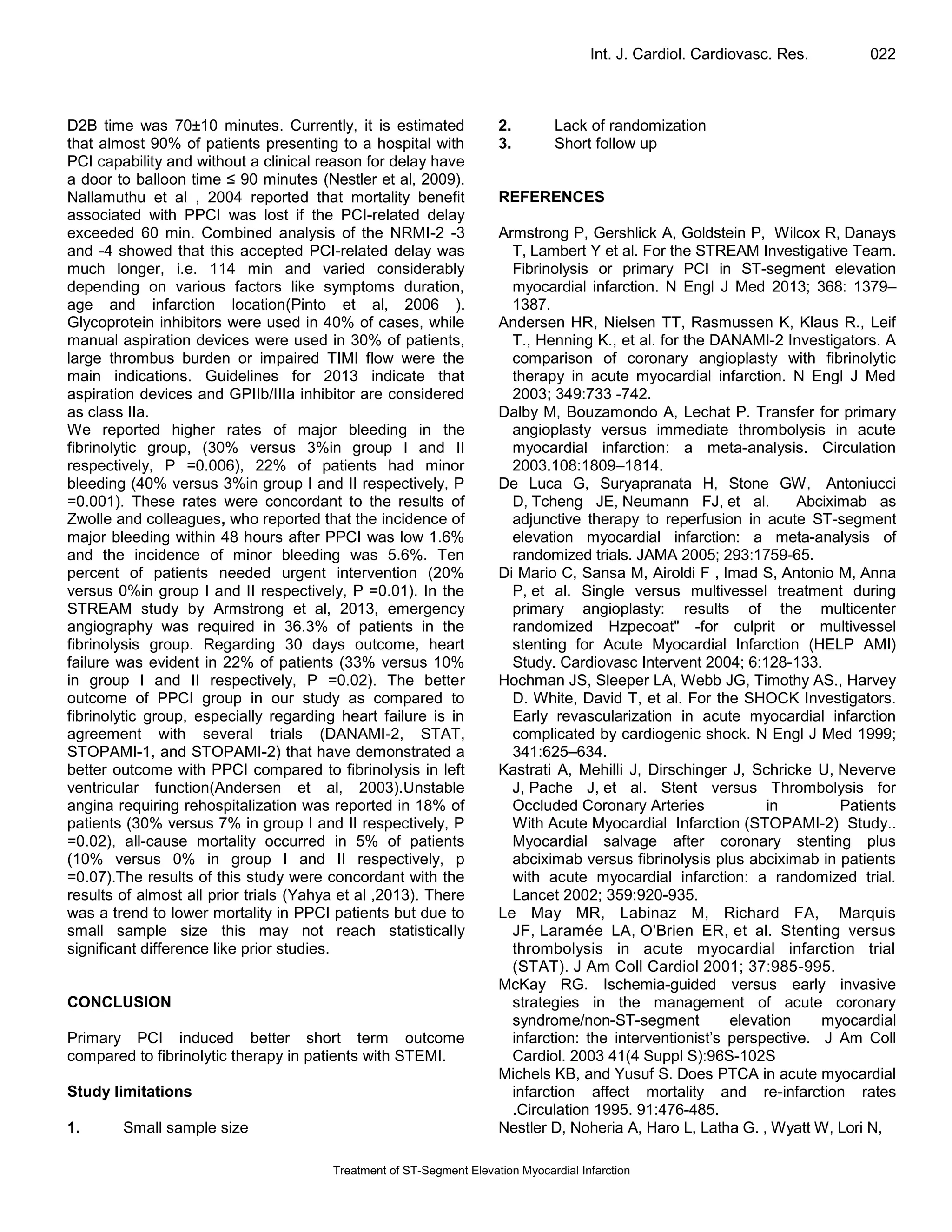 Reperfusion strategy in patients with ST-Segment Elevation Myocardial Infarction (STEMI ...
