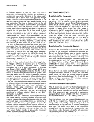 Effects of nitrogen fertilizer rates on yield and yield components of ...