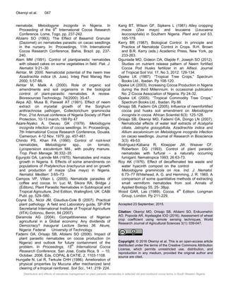 Distribution and effects of nematode management on plant parasitic ...