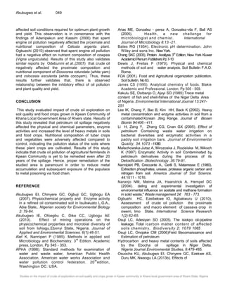 Studies on the impact of crude oil exploration on soil quality and ...