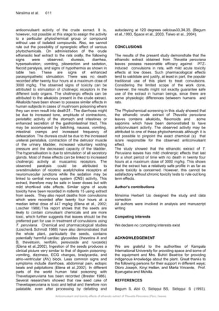 Anticonvulsant and toxicity effects of ethanolic extract of Thevetia ...