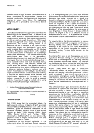 Domestication of the English Language in Nigeria: An Examination of Morpho-Syntactic Trends in ...
