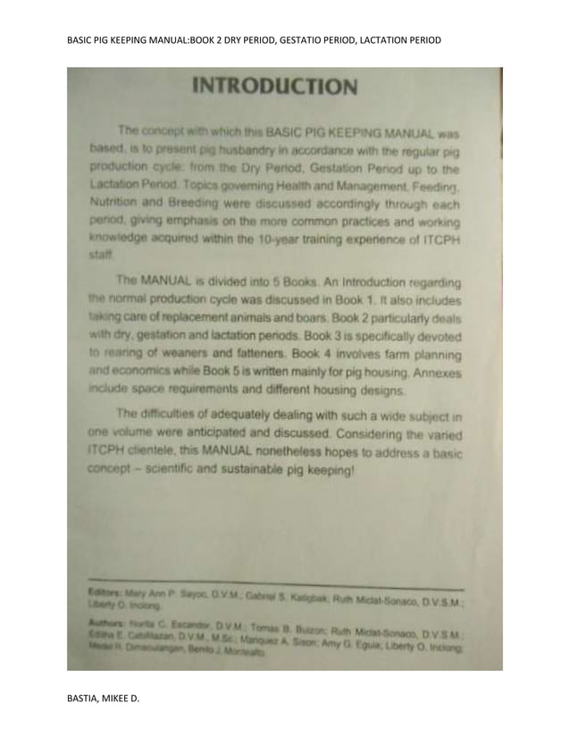 BASIC PIG KEEPING | PDF