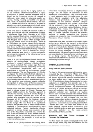 Strategies for managing climate risk: a case study of smallholder farmers in Ethiopia | PDF ...