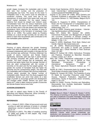 The influence of pinching on the growth, flowering pattern and yield of ...