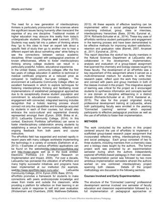 Using ePortfolio to Foster Interdisciplinary Thinking and Effective ...