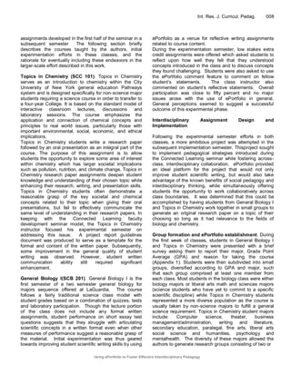 Using ePortfolio to Foster Interdisciplinary Thinking and Effective ...