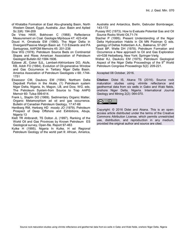 Source rock maturation studies using vitrinite reflectance and ...