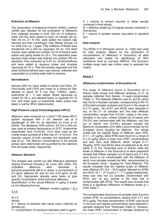 Determination of aflatoxin levels in groundnut oils marketed in Sokoto ...