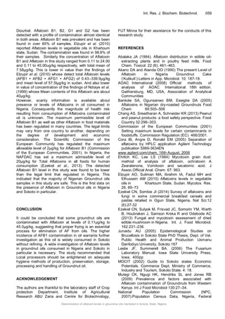 Determination of aflatoxin levels in groundnut oils marketed in Sokoto ...