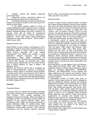 The relationship between creativity and logical thinking: A case of Iranian ESP teachers | PDF