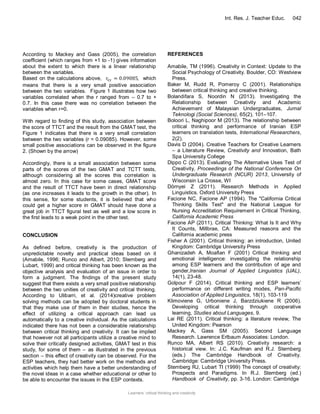 The relationship between creativity and logical thinking: A case of ...