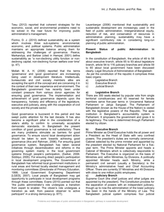 Problems and challenges of public administration in Bangladesh: pathway ...