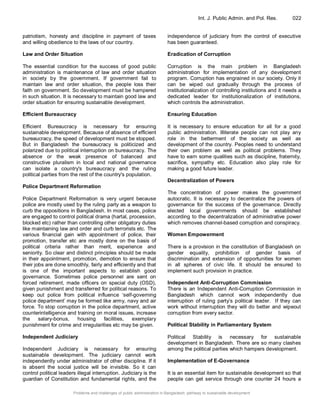 Problems and challenges of public administration in Bangladesh: pathway ...
