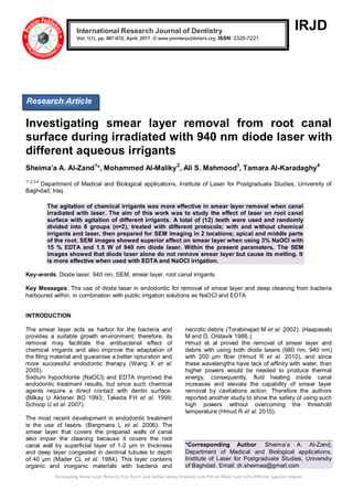 Investigating smear layer removal from root canal surface during ...