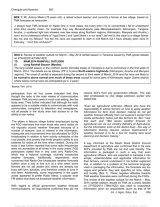 Dissemination of agricultural weather forecasts under weather and ...