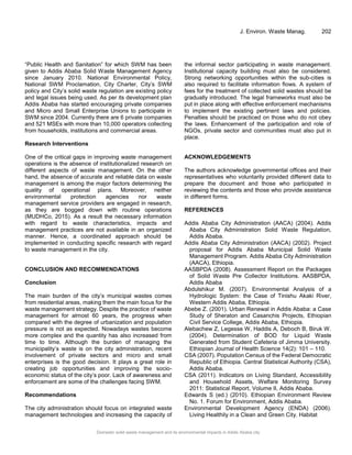 Domestic solid waste management and its environmental impacts in Addis ...