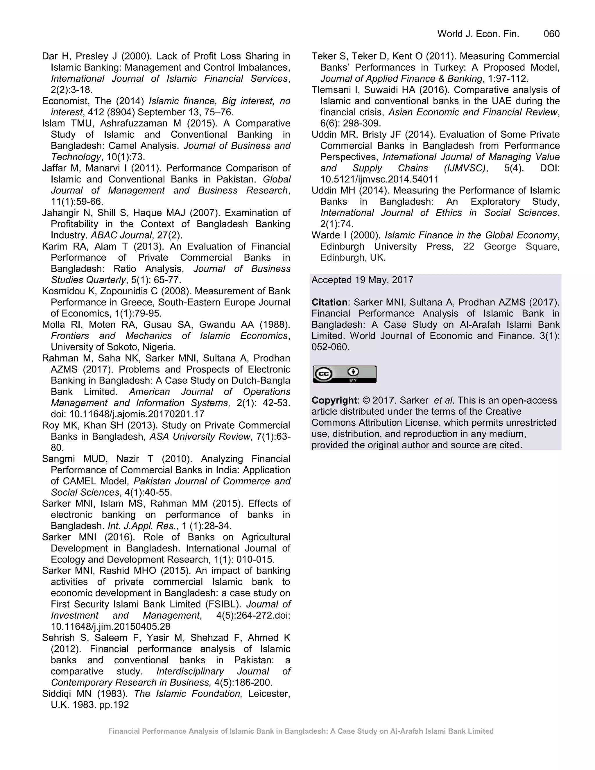 Financial Performance Analysis of Islamic Bank in Bangladesh: A Case Study on Al-Arafah Islami ...