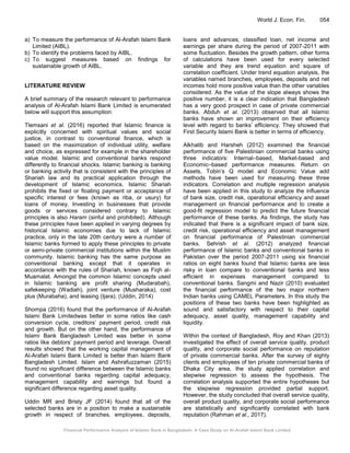 Financial Performance Analysis of Islamic Bank in Bangladesh: A Case ...