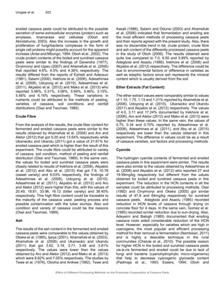 Effect of Different Processing Methods on the Proximate Composition of Cassava Peels | PDF ...