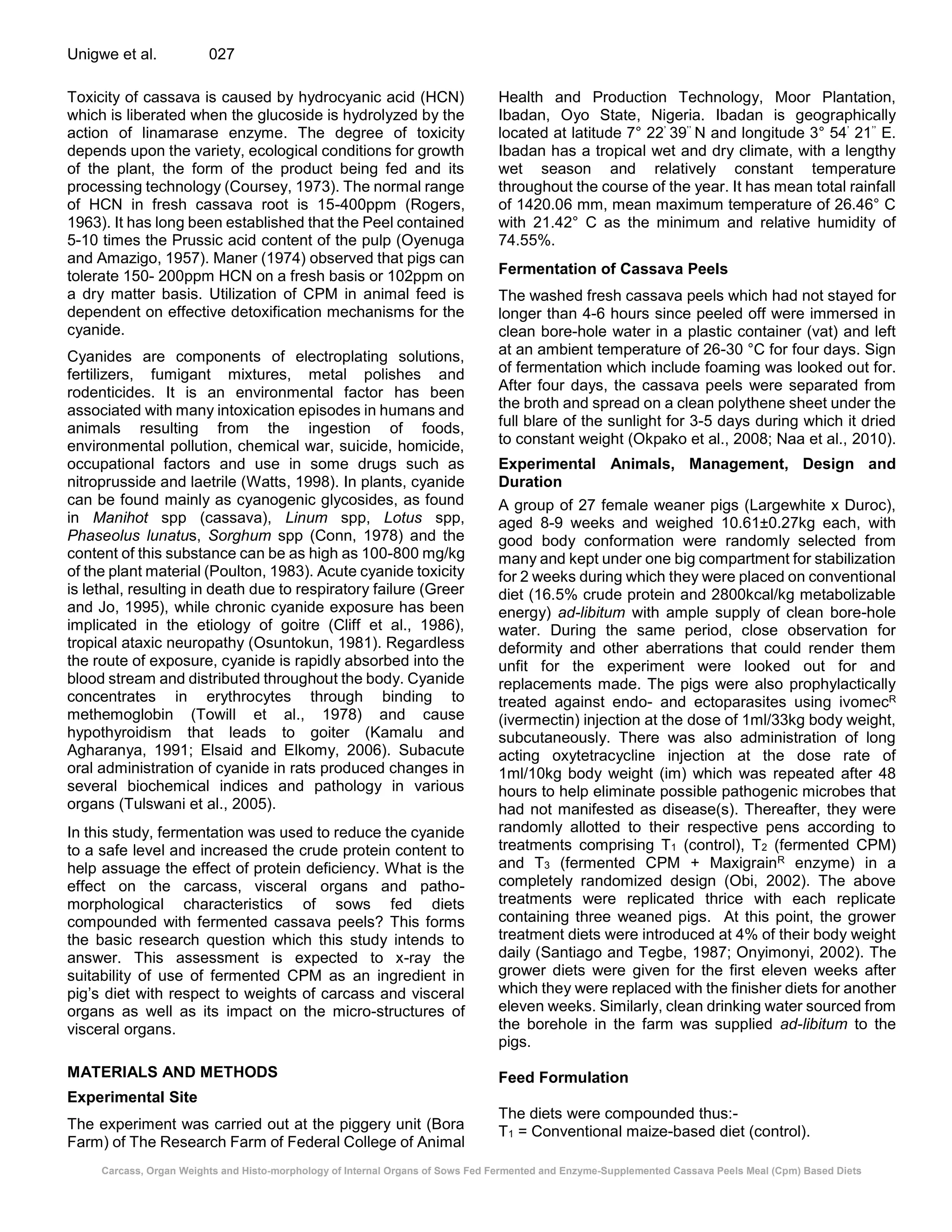 Carcass, Organ Weights and Histo-morphology of Internal Organs of Sows ...